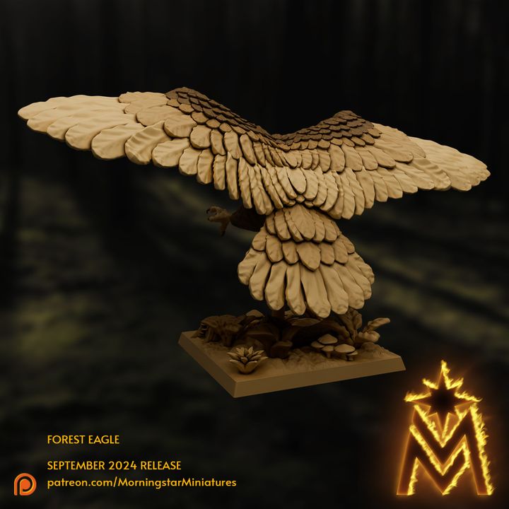 3D Printable Forest Eagle | Presupported Miniature by Morningstar Miniatures